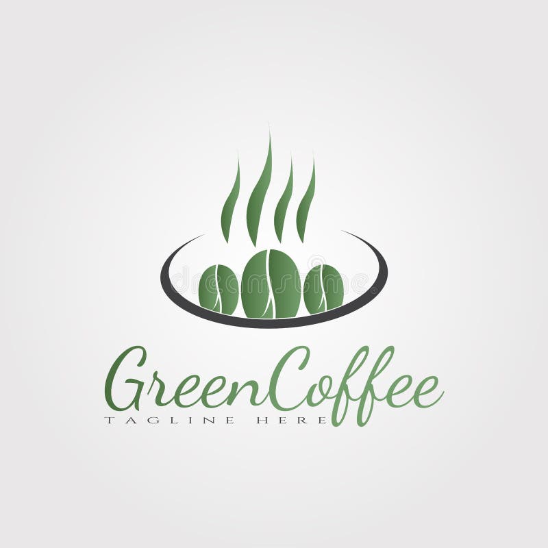 Green Coffee Vector Logo Design ,food and Drink Icon, Coffee Beans ...