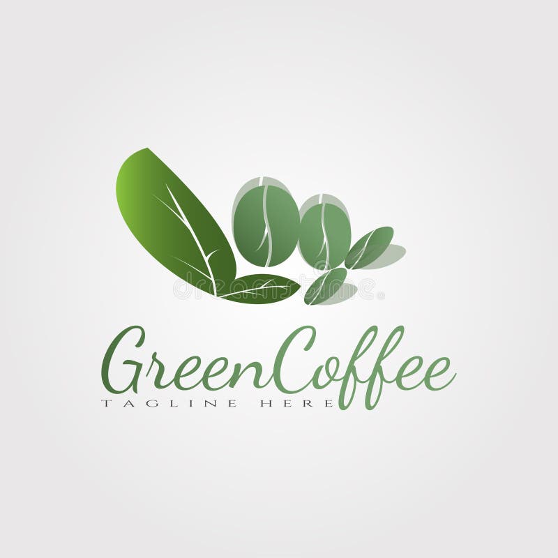 Green Coffee Vector Logo Design ,food and Drink Icon, Coffee Beans and ...