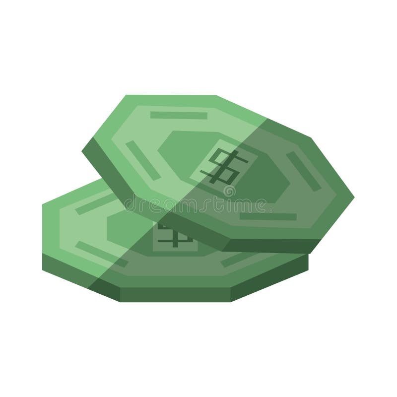 Green Coins Money Cash Shadow Stock Illustration - Illustration of card ...