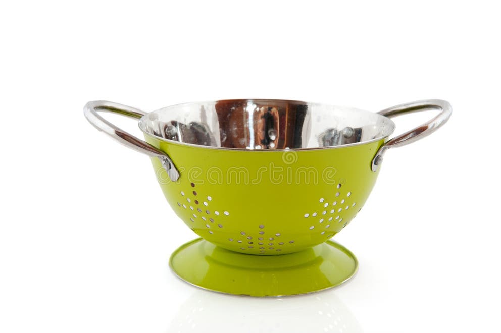 Green colander stock photo. Image of kitchen, food, metal - 10465288