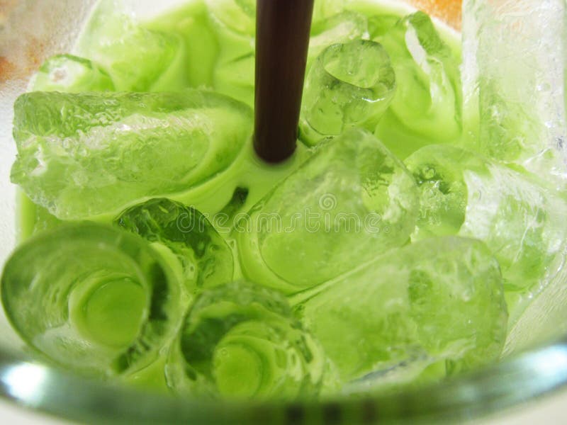 Green cold drink in glass stock photo. Image of taste - 48429188