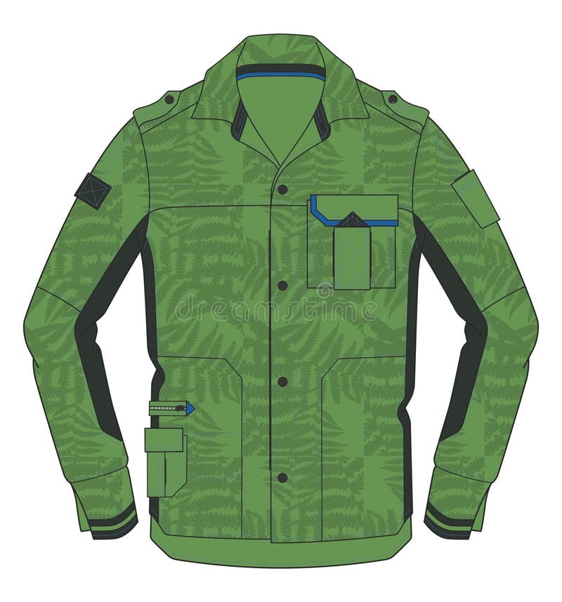 Green cold jacket stock vector. Illustration of upper - 22550717