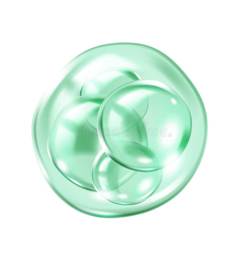Green Collagen Molecules Creating Captivating Bubble Effect Stock ...