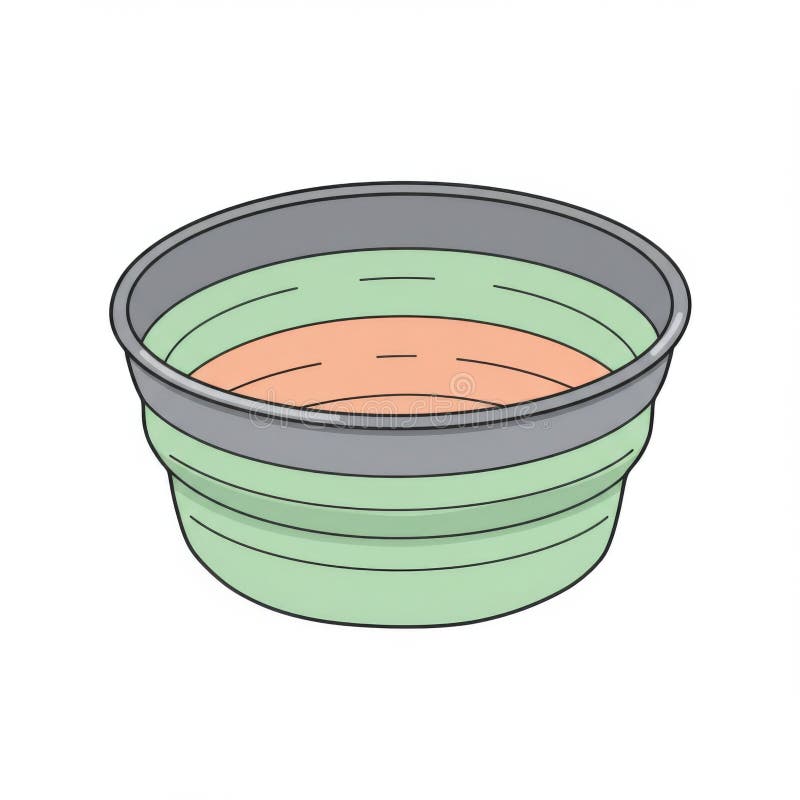 Green Collapsible Cup with Orange Interior Stock Illustration ...