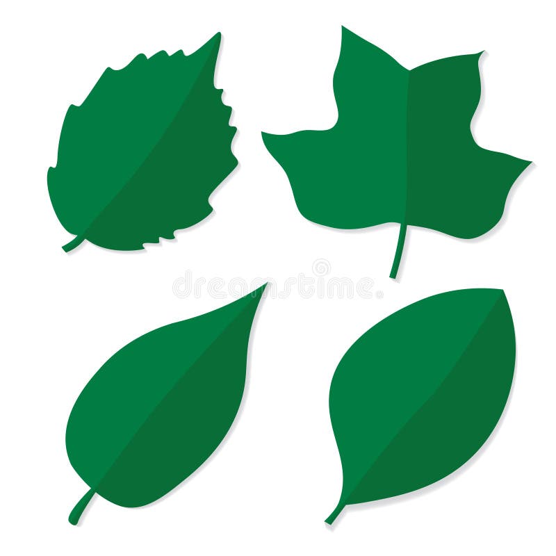 Green collection of leafs stock vector. Illustration of vector - 138026922