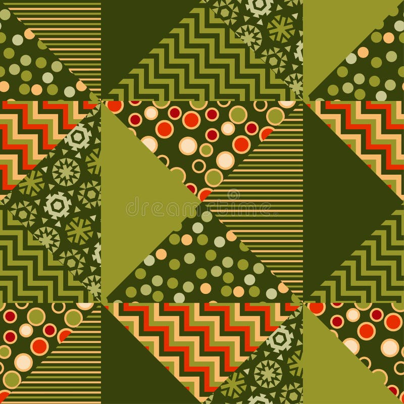 Green Color Abstract Background in Patchwork Style. Stock Vector ...