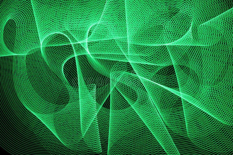 Green Color Abstract Light Painting. LED Lights on Black Background ...