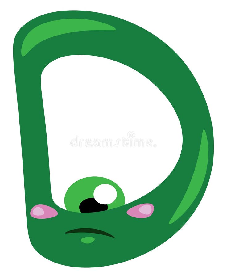 D Alphabetic Creature Vector or Color Illustration Stock Vector ...