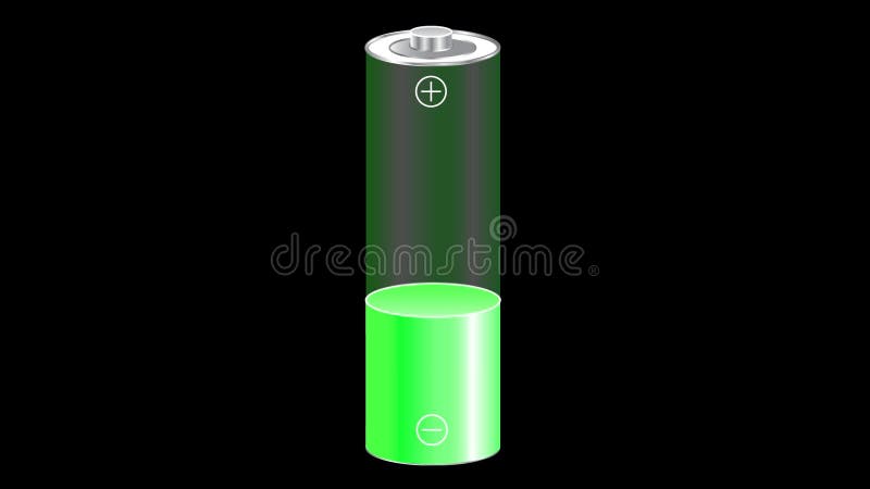 Battery Charging and Discharging. 3d Animation Loop Stock Footage ...