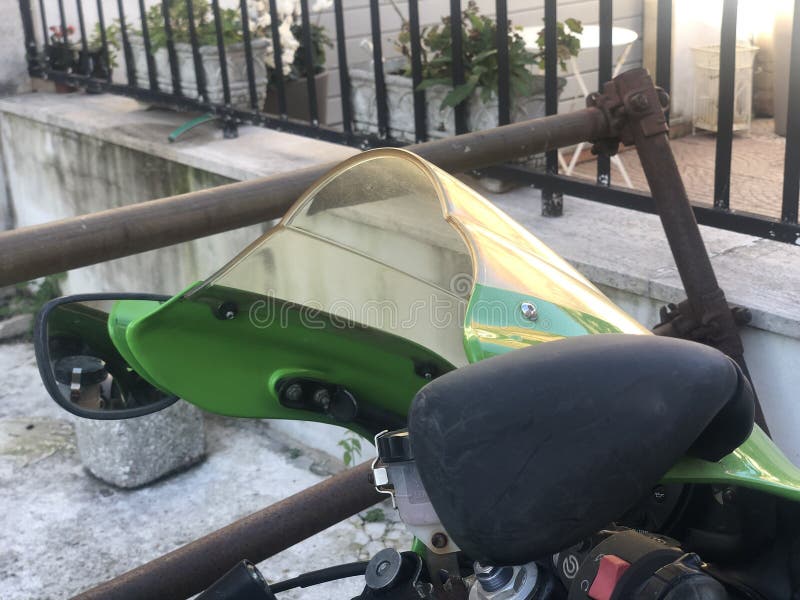 Green Color Bike Motor Bike Stock Photo - Image of insurance, ride ...