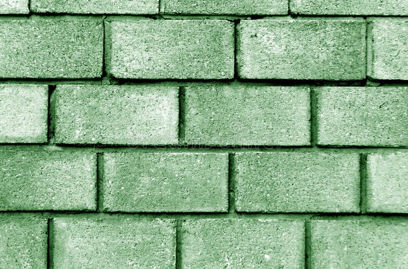 Green Color Brick Wall Pattern. Stock Photo - Image of architecture ...