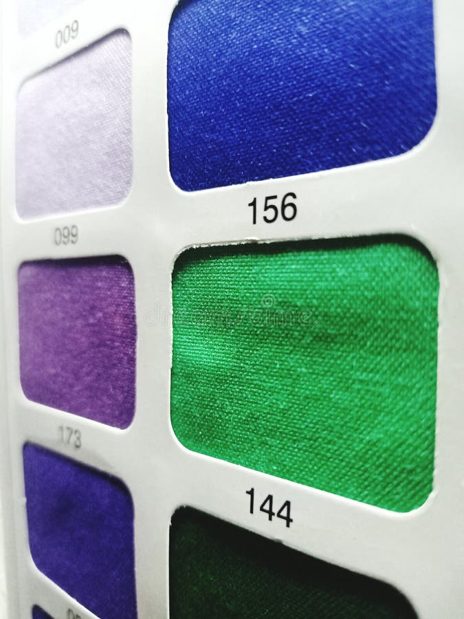 Green Color Catalog of Clothing Materials Stock Photo - Image of ...