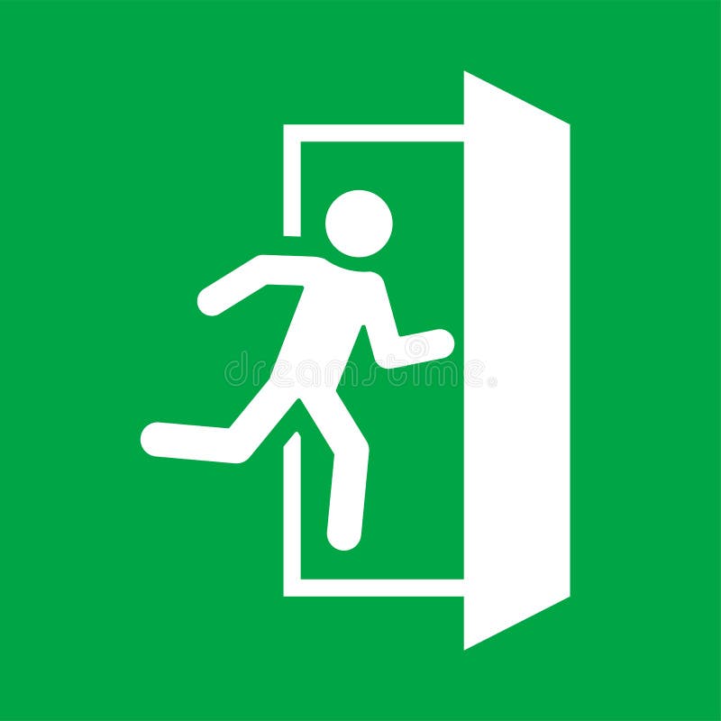 Green Color Emergency Fire Exit Sign. Warning Sign Stock Vector ... Green Color Emergency Fire Exit Sign. Warning Sign Stock Vector ...