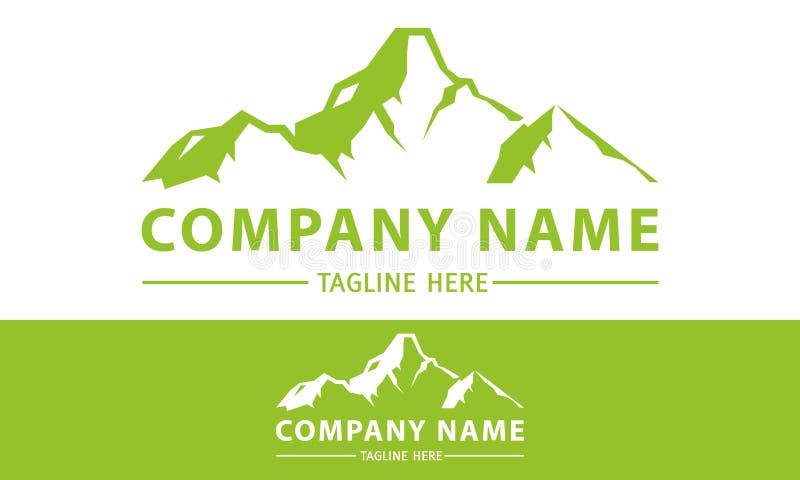 Green Color Epic Mountain View Logo Design Stock Vector - Illustration ...