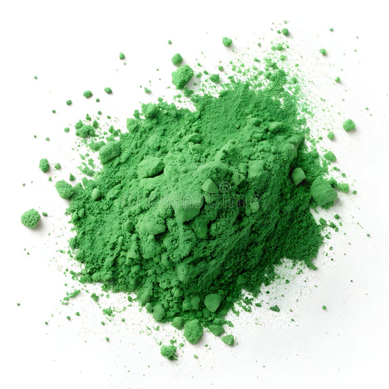 Green Color Explosion of Holi Powder Isolated on White Background Stock ...