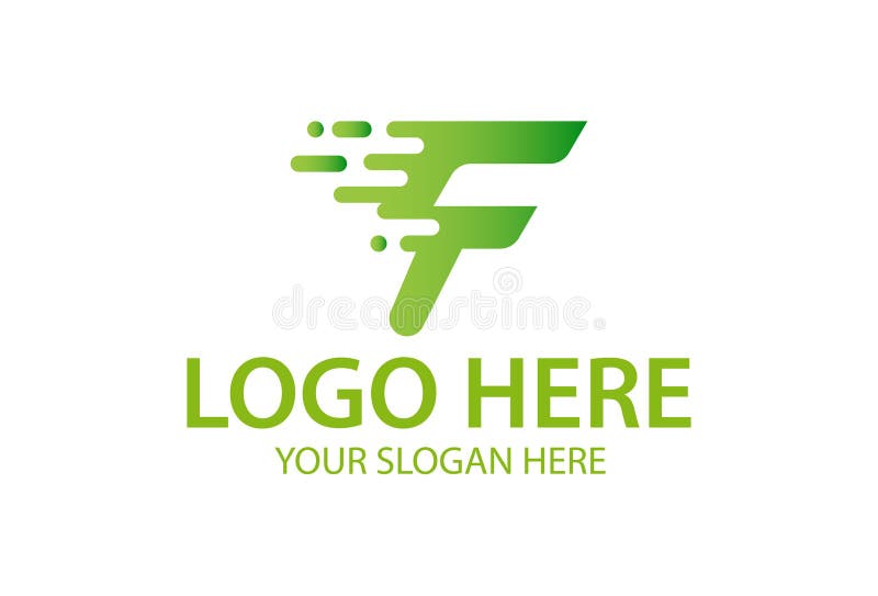 Green Color Initial Letter F Fast Logo Design Stock Vector ...