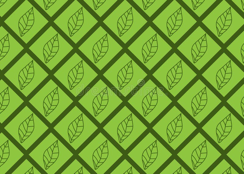 Green Color Leaf Design on a Box Pattern Design. Stock Illustration ...