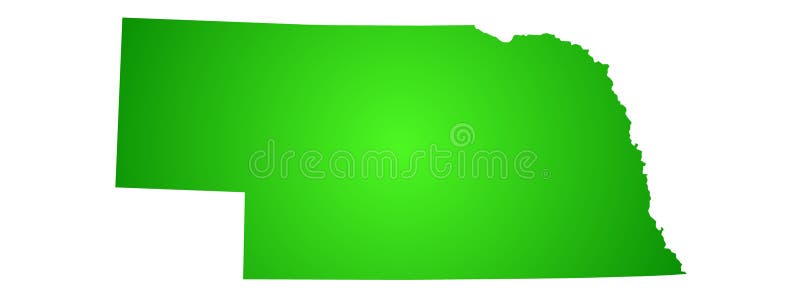 Green Color Nebraska Solid Map Stock Illustration - Illustration of ...