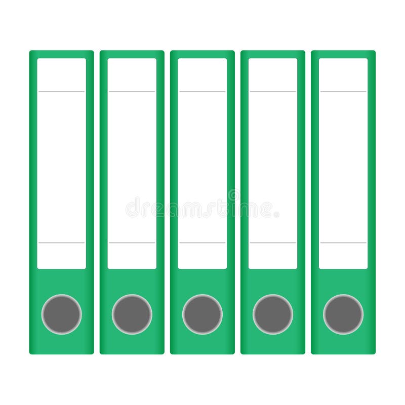 Green Color Office Files Vector Work Stock Vector - Illustration of ...