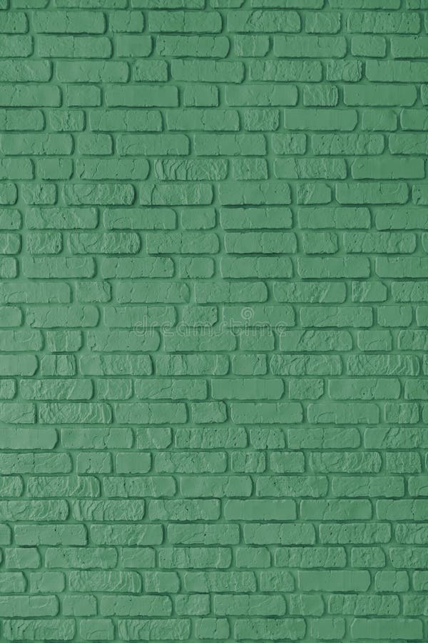 Green Color Painted Brick Wall Texture, Brickwork, Masonry of Stone ...