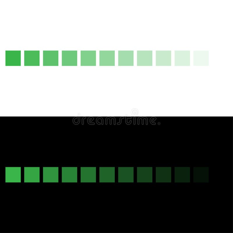 Green Color Palette Fading into Transparency. Green Color Spectrum ...