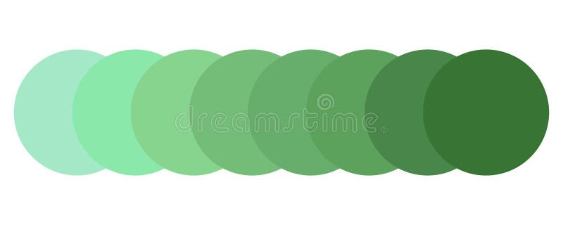 Green Color Palette. Overlapping Green Circles. Gradient Vector ...