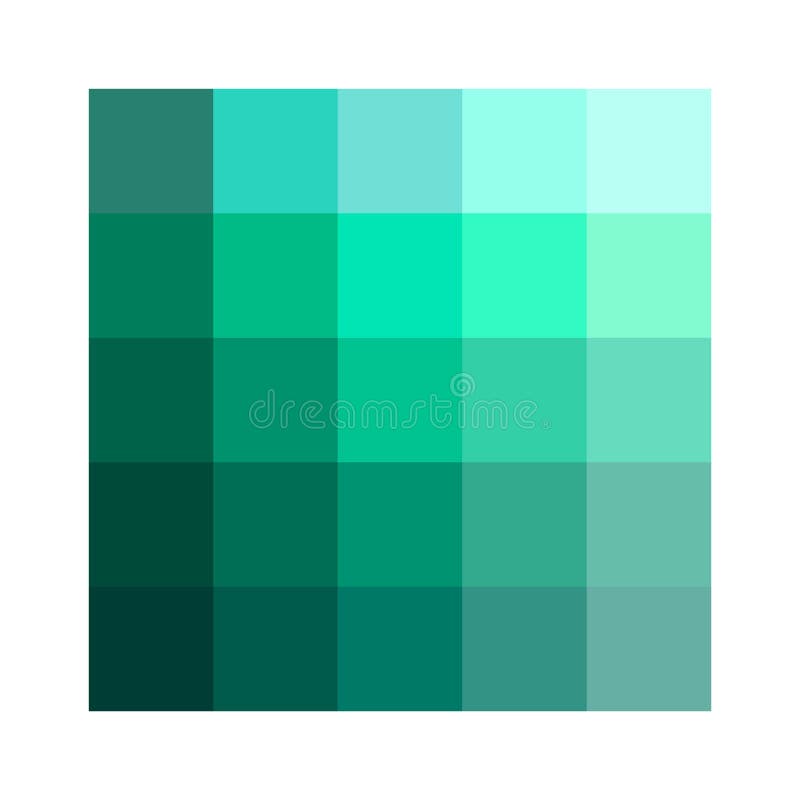 Green Color Palette. Square Swatch Collection. Cool Tone Variation ...