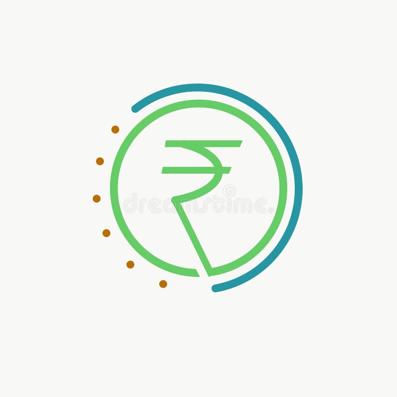 Green Color Rupee Sign in Blue Circle Stock Illustration - Illustration ...