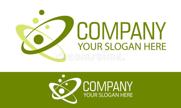 Green Color Science Circle Dot Atom Logo Design Stock Vector ...