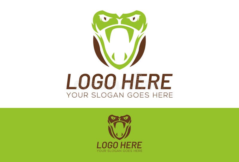 Green Color Snake Head Logo Design Stock Vector - Illustration of ...
