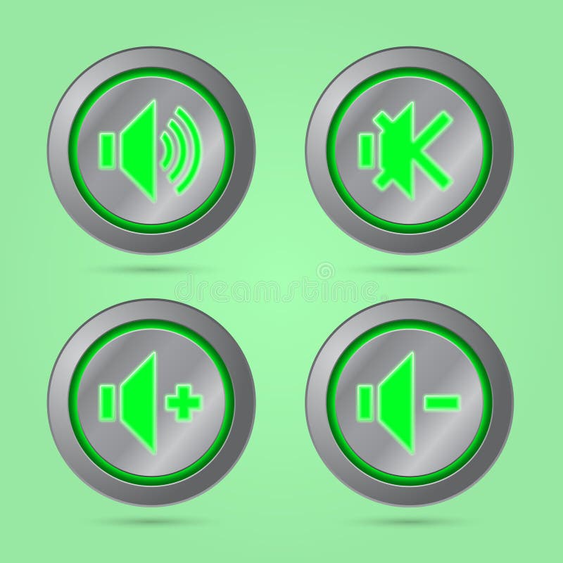 Green color sound button stock vector. Illustration of light - 48266541
