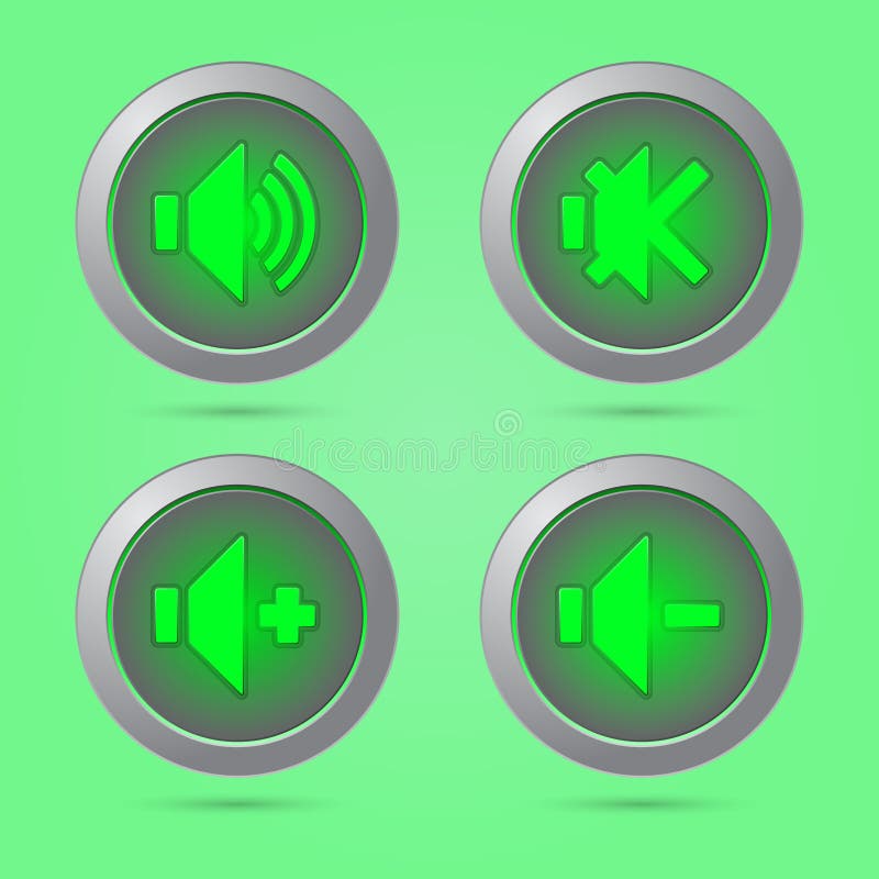 Green color sound button stock vector. Illustration of badge - 48266551