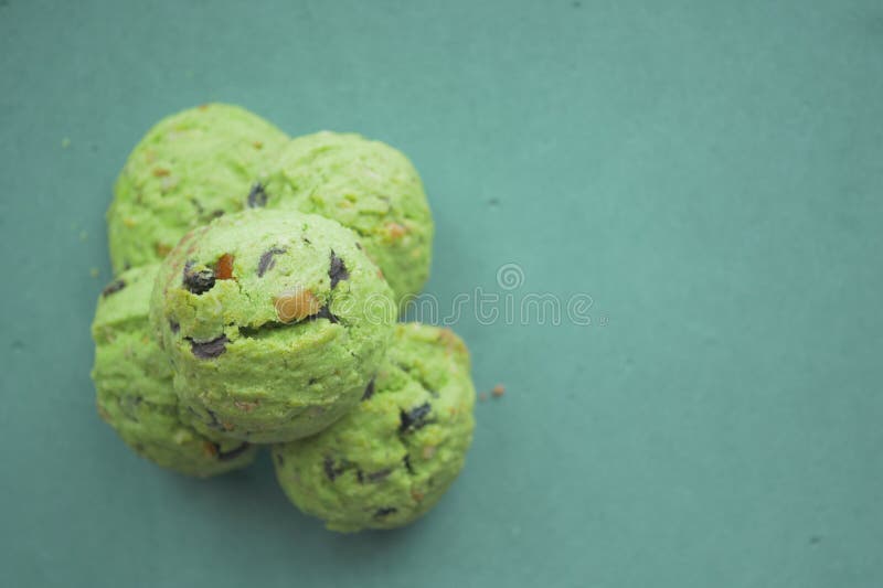 Green Color Sweets, Confectionary and Pastry Products Stock Image ...