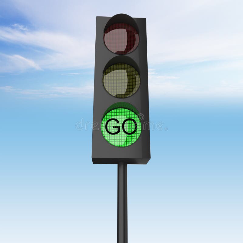 Green Traffic Light with Empty Highway on Background, Concept for Going ...
