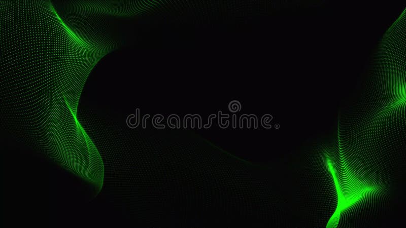 Green Color Wave Abstract Technology and Science Background, Geometric ...
