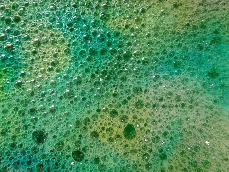 Green Colored Bubbles in Water Stock Image - Image of bubbles, soap ...