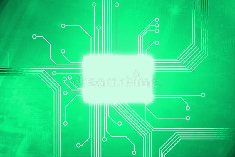 Green Colored Digital Computer Chip Core Stock Illustration ...