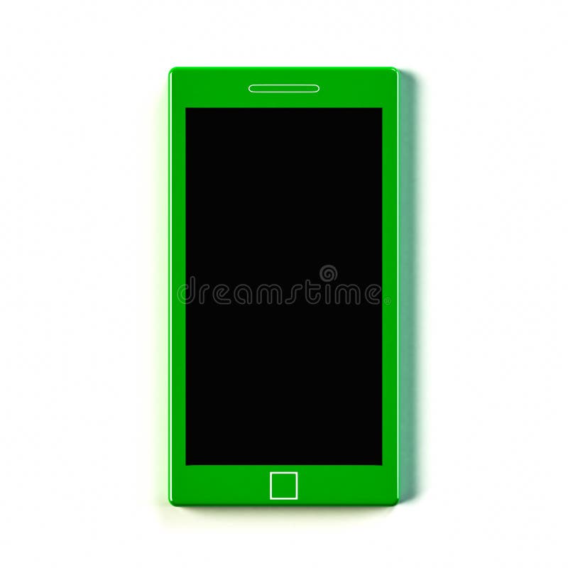 Green colored mobile phone stock illustration. Illustration of green ...