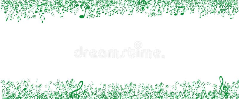 Green Colored Vector Sheet Music - Musical Notes Frame on Transparent ...