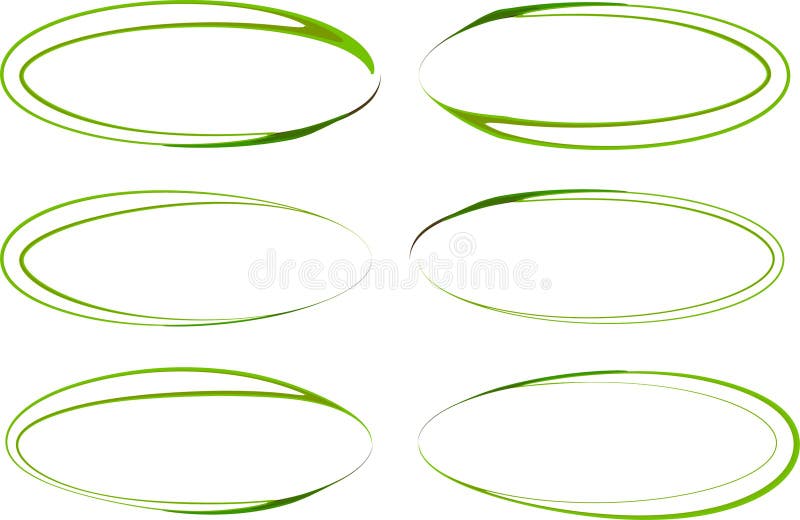 Green Colorful Abstract Art Ovals Set Stock Illustration - Illustration ...