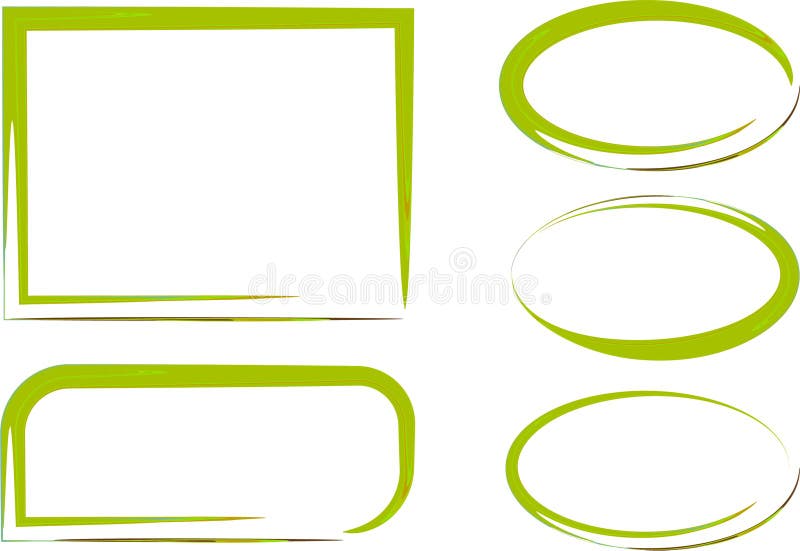 Green Colorful Abstract Frames Art Irregular Shapes Colllection Stock ...