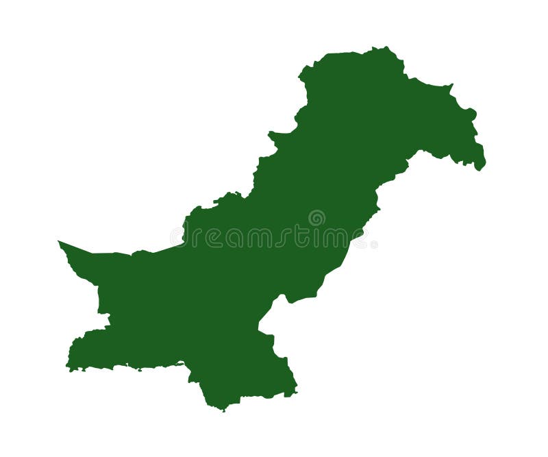 Green Colour Pakistan Map with Jammu and Kashmir Stock Illustration ...