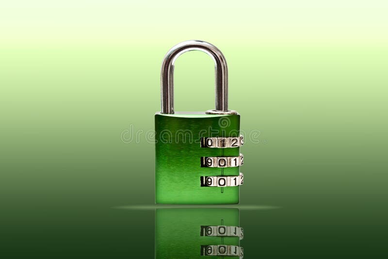 Green combination lock stock image. Image of metal, security - 18473245