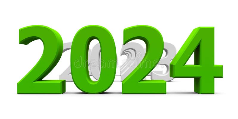 Green 2024 comes stock illustration. Illustration of date - 300028385