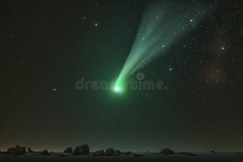 Green Comet is on Approach for a Flyby of Earth. Green Comet in Space ...