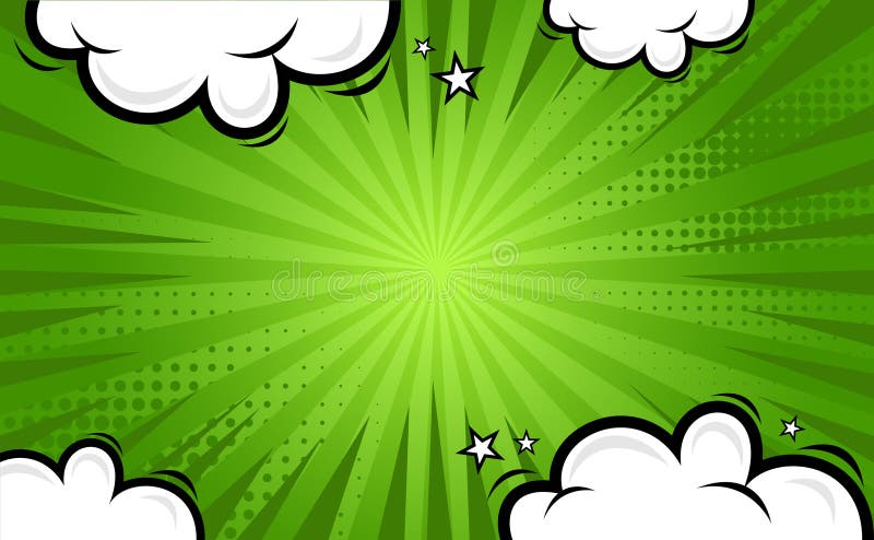 Green Comic Cartoon Background Design Vector Template Stock Vector ...