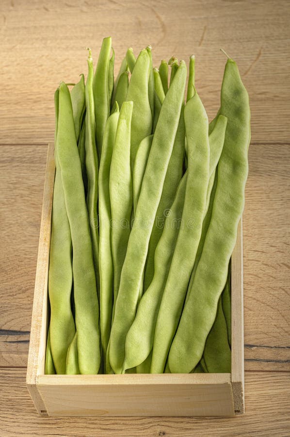 Common Beans in a Wooden Box on a Table Stock Image - Image of ...
