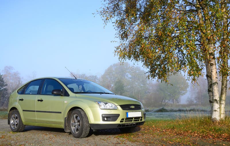 Green compact car stock image. Image of head, luxury - 22516043