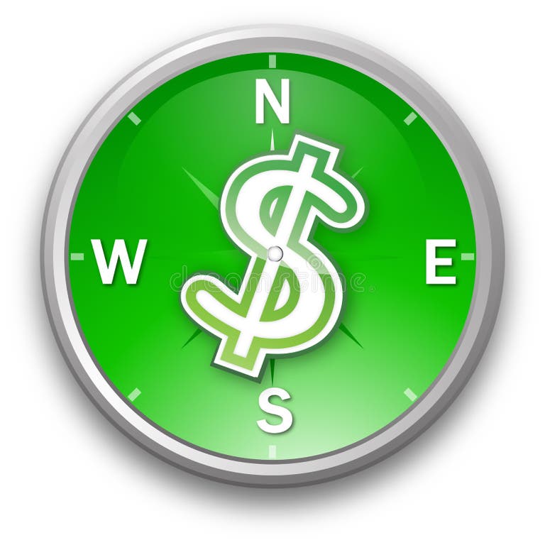 Green compass stock vector. Illustration of east, equipment - 16538965