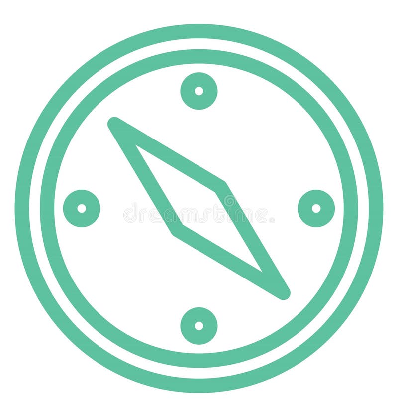 Green compass, icon stock vector. Illustration of white - 260374948